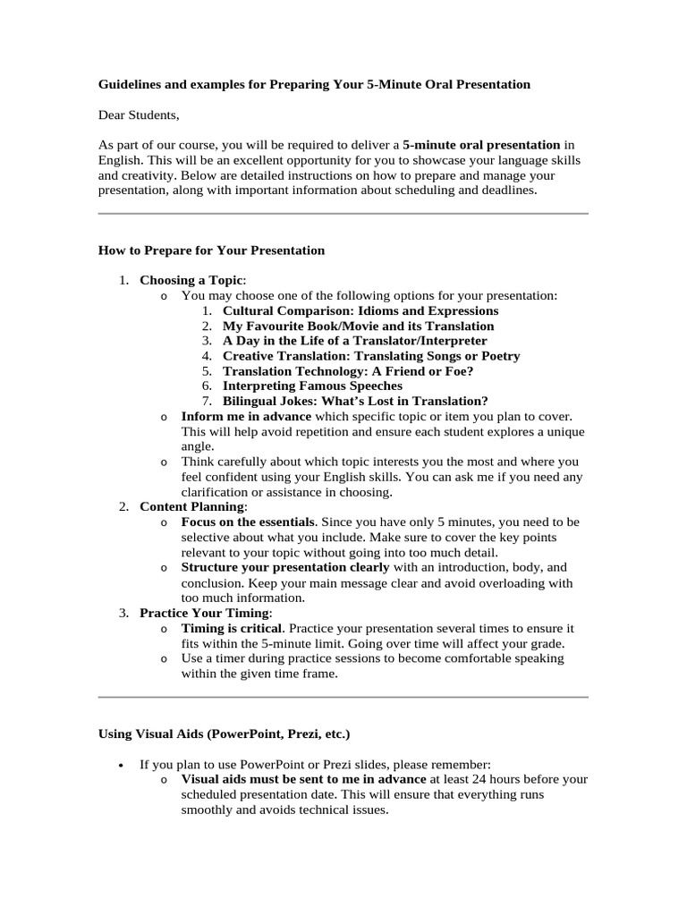 Guidelines For Preparing Your 5 | PDF | Translations | Idiom