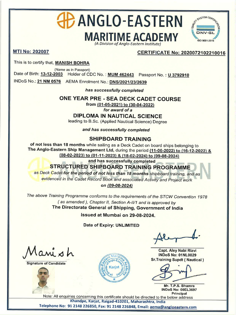 DNS 23 SSTP Certificate Manish Bohra | PDF