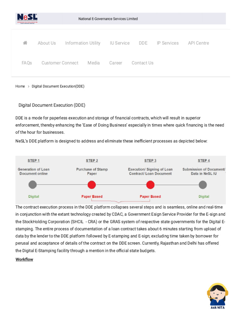 NeSL - National E-Governance Services LTD Digital Document Execution (DDE) | PDF | Finance ...