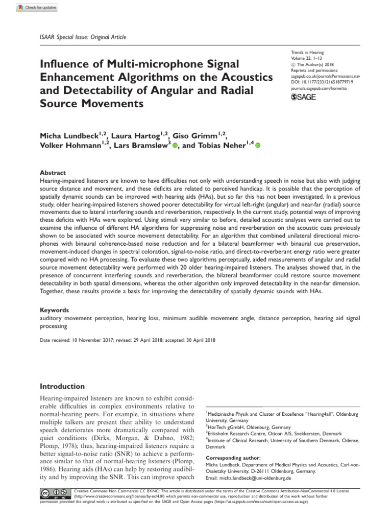Influence of Multi-Microphone Signal Enhancement A | PDF