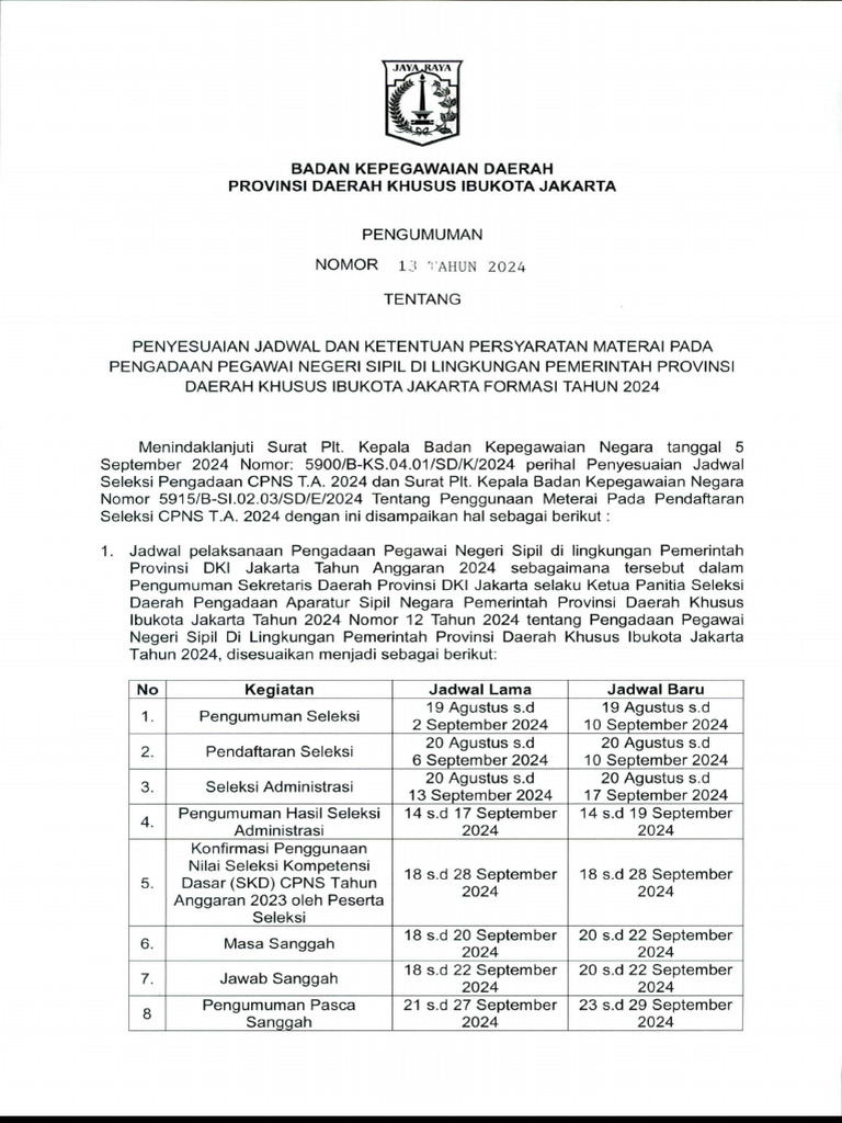 Cpns Dki 2024 | PDF