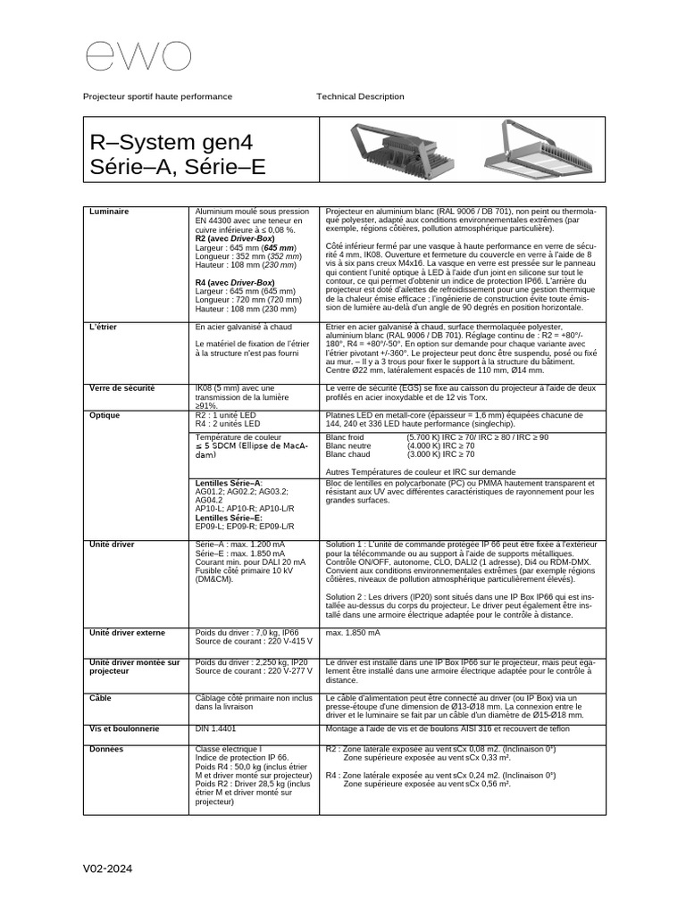Ewo - R-System - Gen4 - Serie-A - Serie-E - Description Technique - FR ...