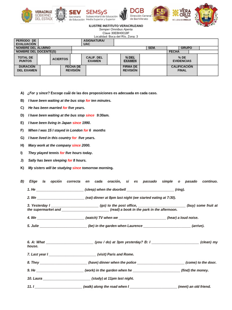 CLAVE Exam. Ingles III 2do Parcial | PDF