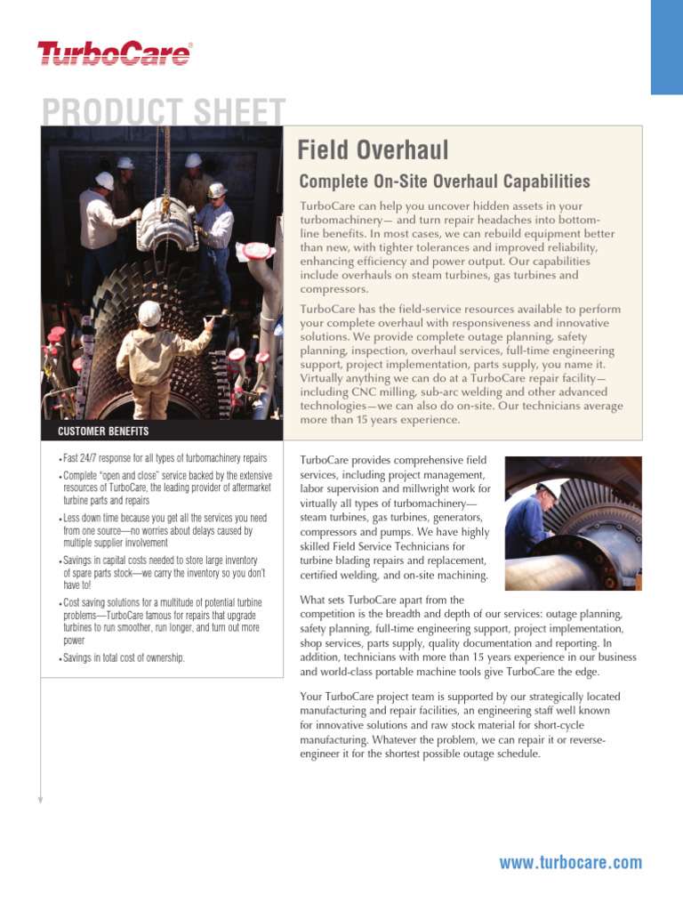 Field Overhaul Product Sheet | PDF
