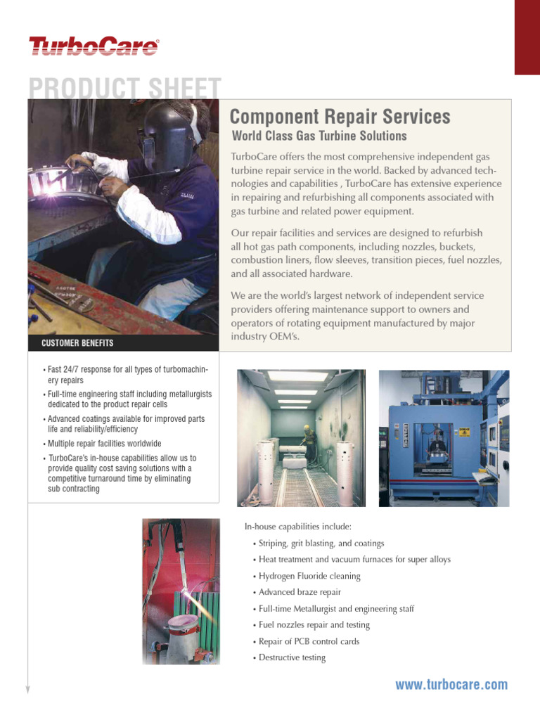 Component Repair Product Sheet | PDF