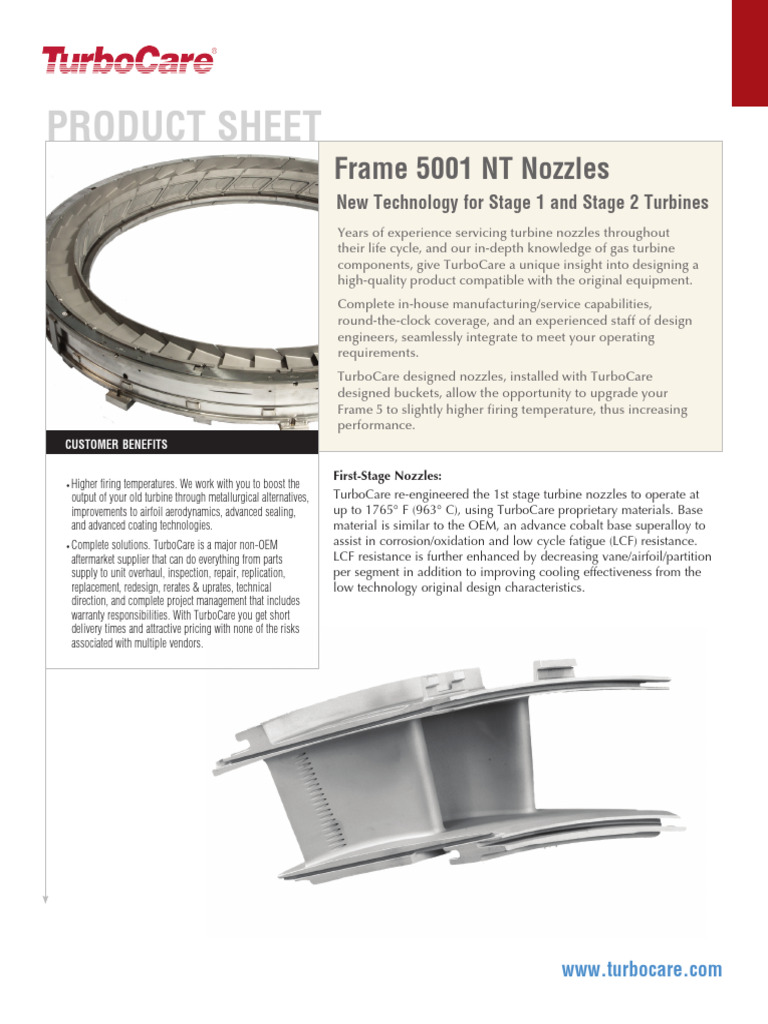 Frame 5NT Nozzles Product Sheet | PDF