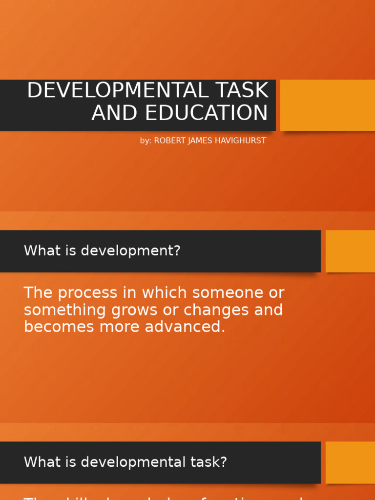 Developmental Task and Education Final | PDF
