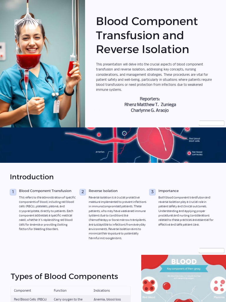 Blood Component Transfusion and Reverse Isolation - Zuniega Araojo ...