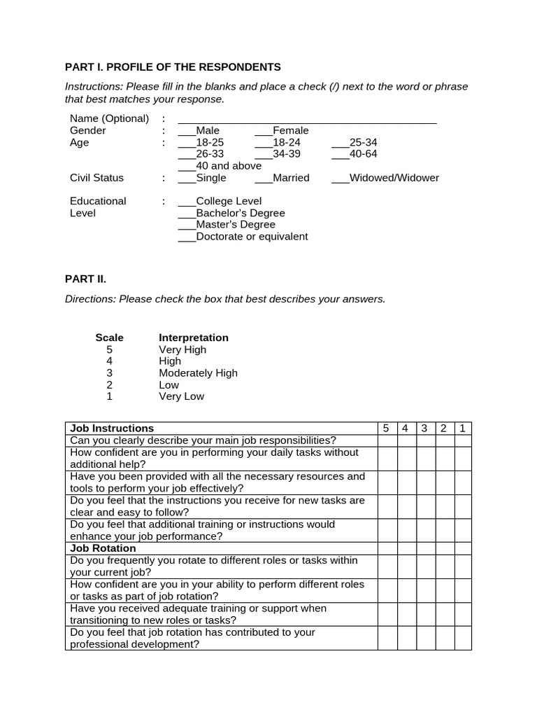 R1 OD Questionnaire | PDF
