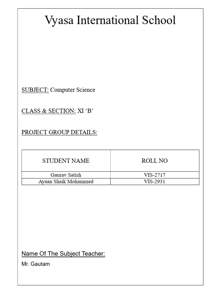 School Project | PDF