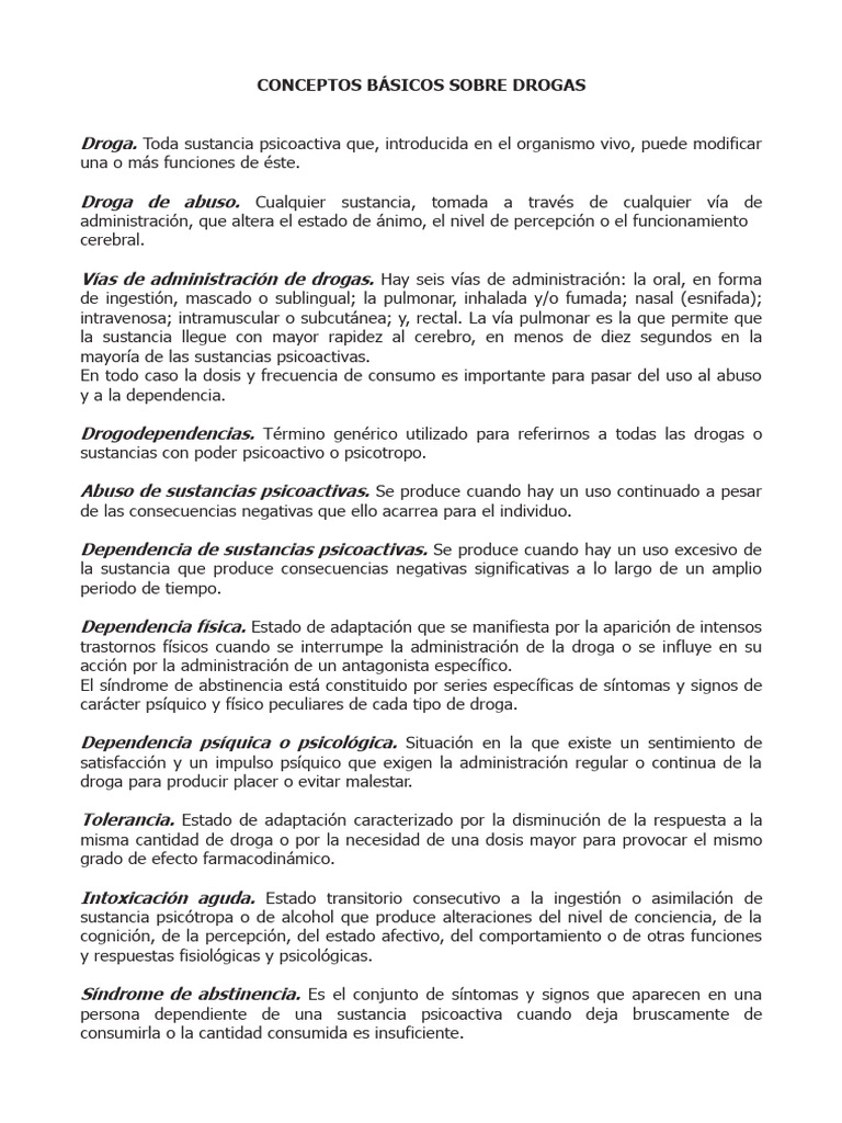Conceptos Basicos Drogas | PDF