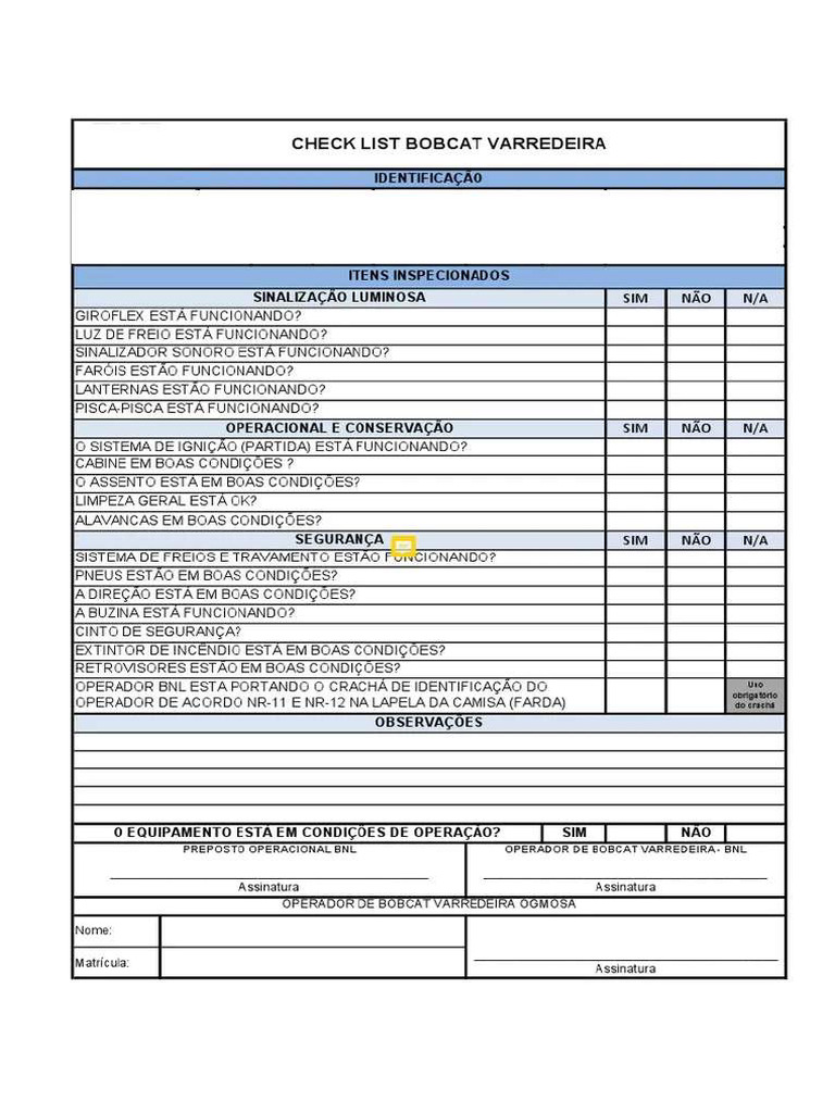 Check List Nova | PDF