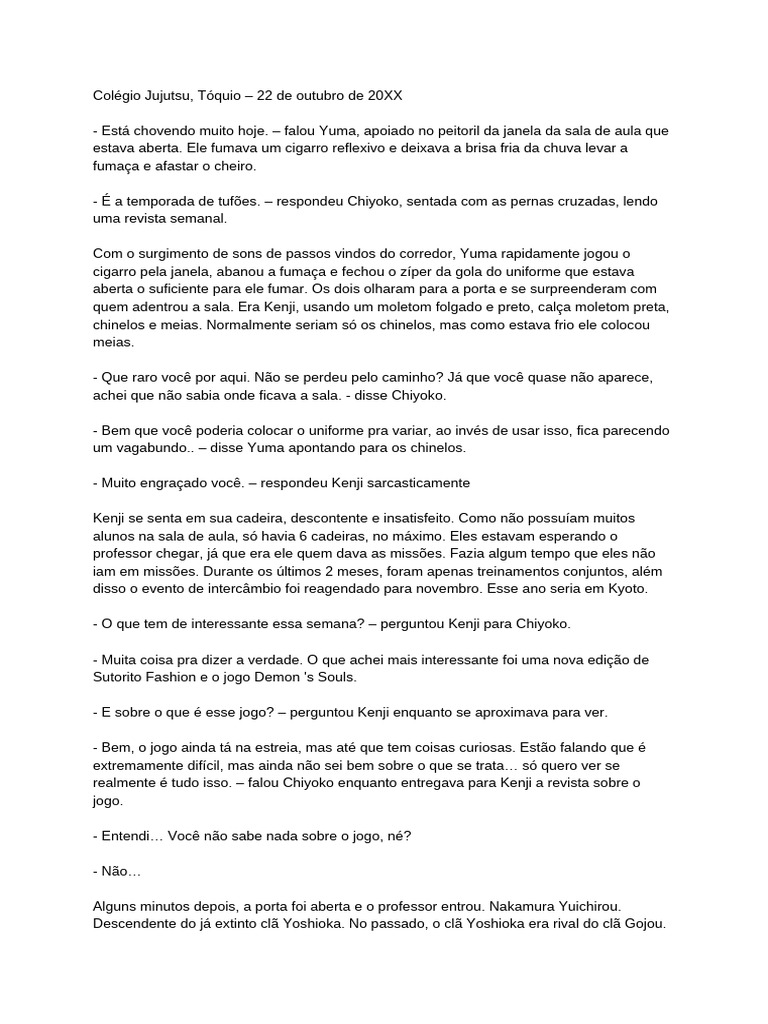 Colégio Jujutsu 20XX-1 | PDF