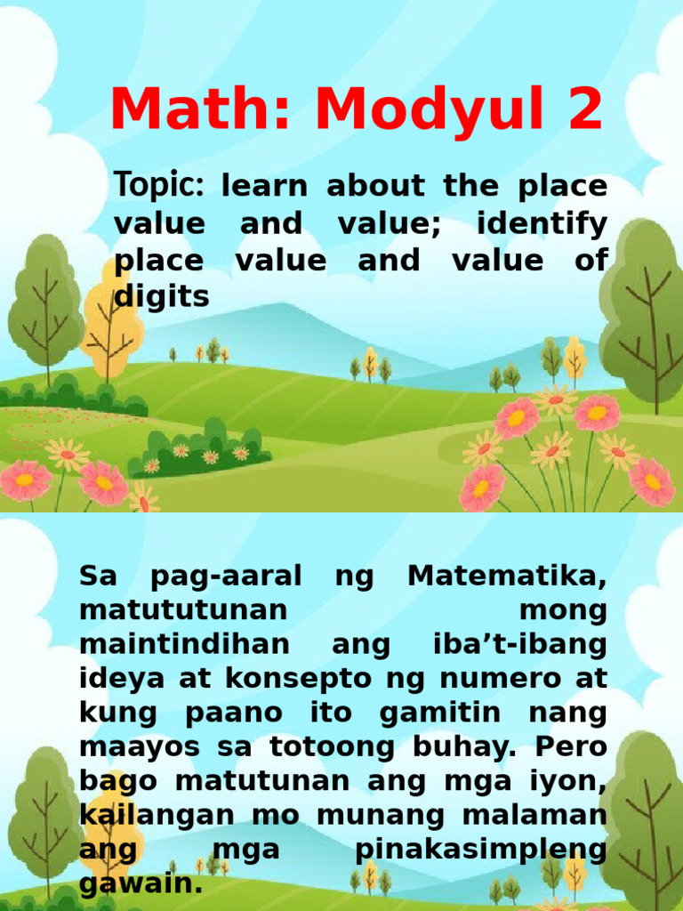 Q1 - MATH - MOD 2 - Identify Place Value and Value of Digits | PDF