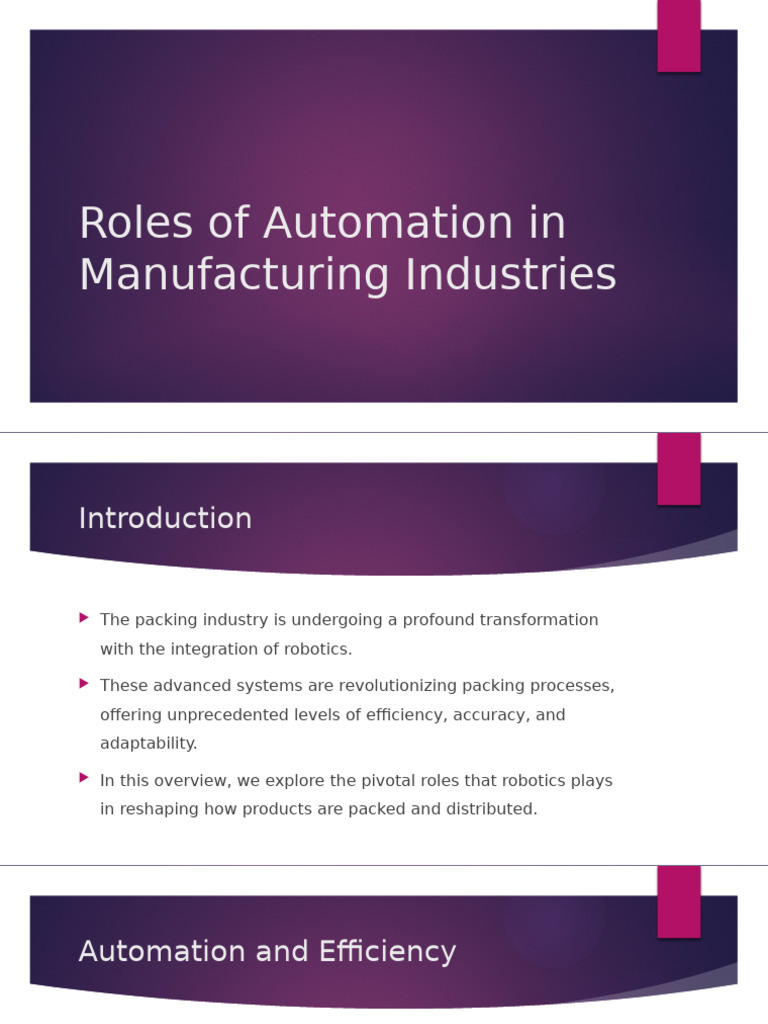 Roles of Automation in Manufacturing Industries-1 | PDF