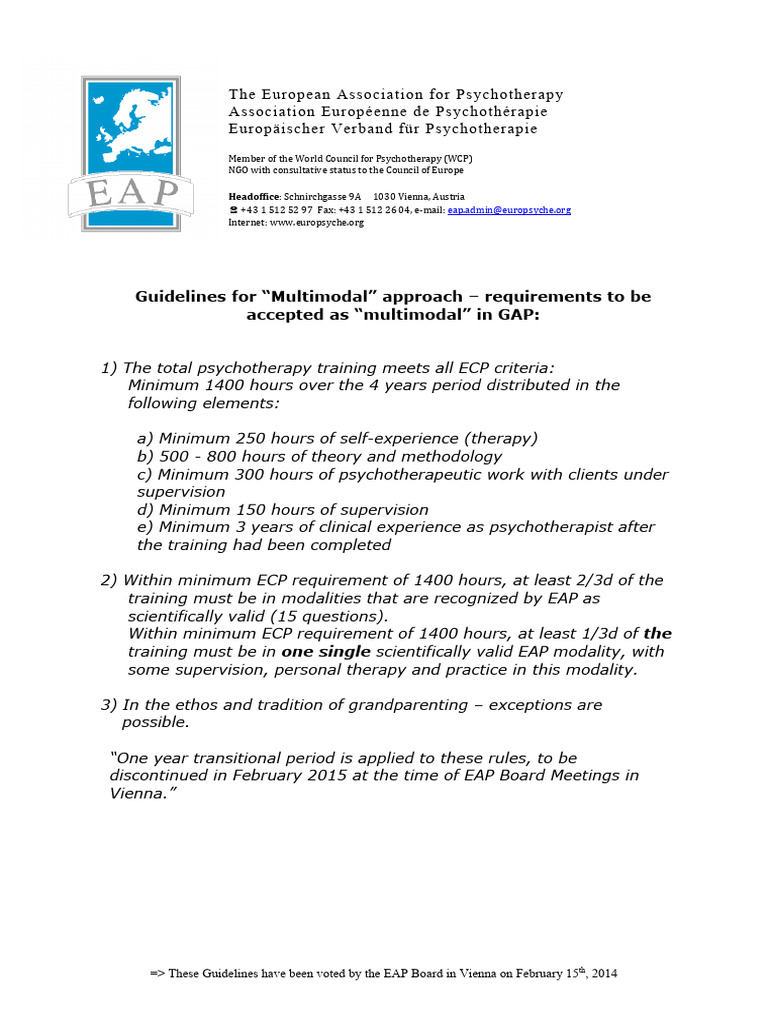 Guidelines For Multimodal Approach - Voted Board Vienna - Fe | PDF