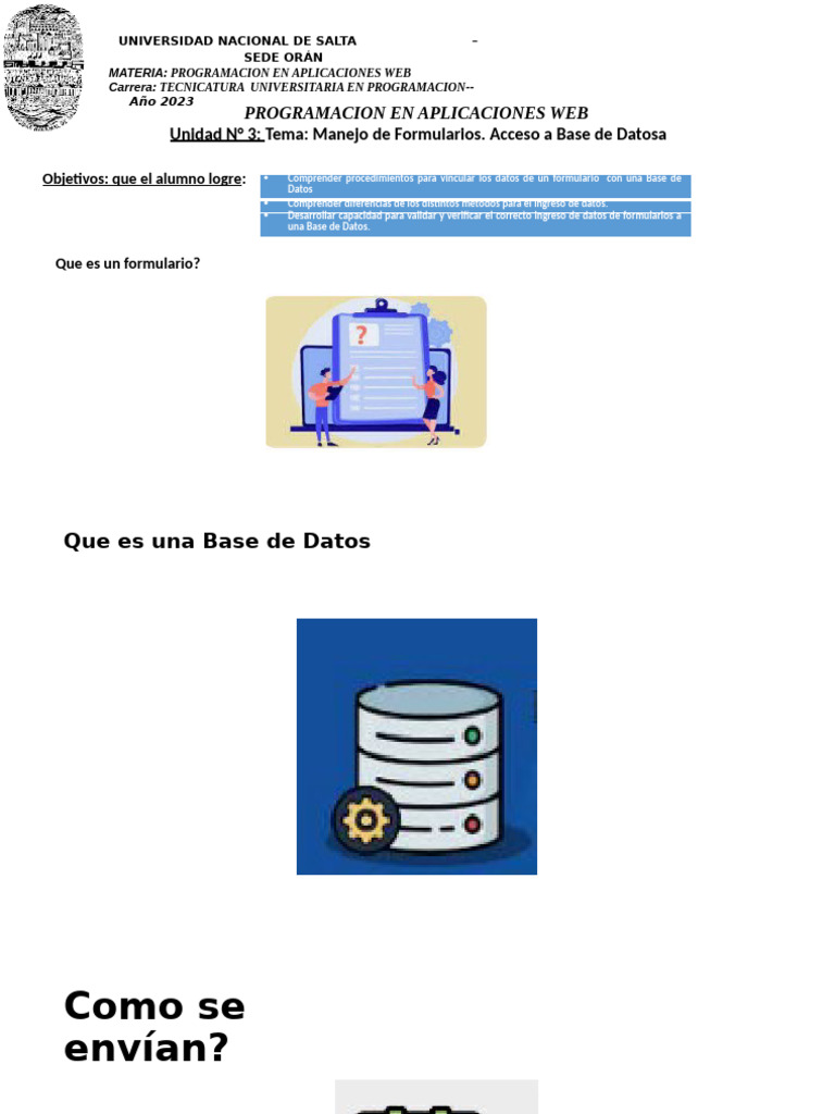MANEJO DE FORMULARIOS. ACCESO A BASE DE DATOS | PDF MANEJO DE FORMULARIOS. ACCESO A BASE DE DATOS | PDF