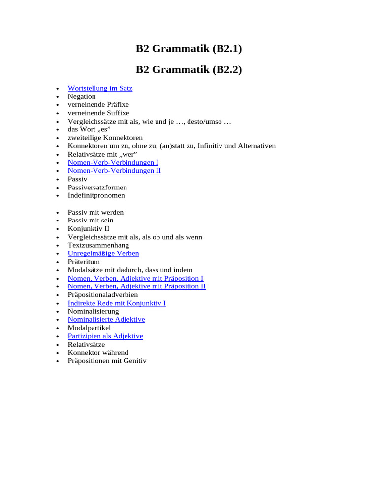 B2 Grammatik Programm | PDF