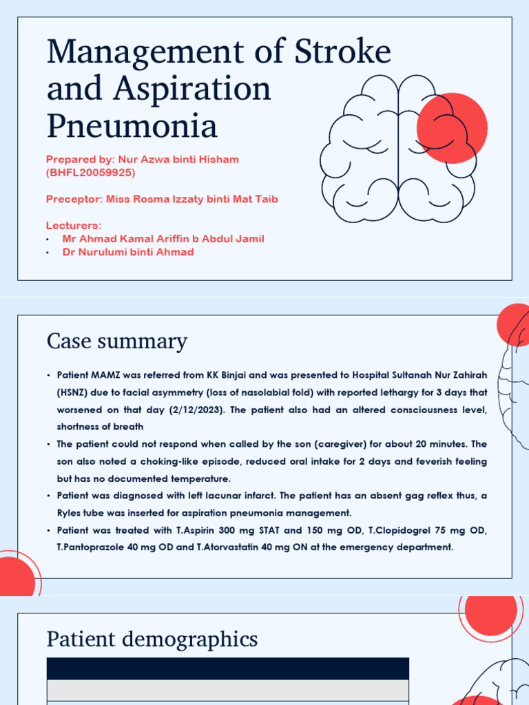 Mamz Presentation (Stroke and Aspiration Pneumonia) | PDF