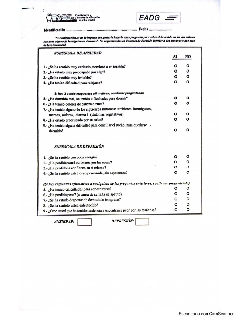 Cuestionario de Goldberg, o E.A.D.G. Es La Versión Española de La ...