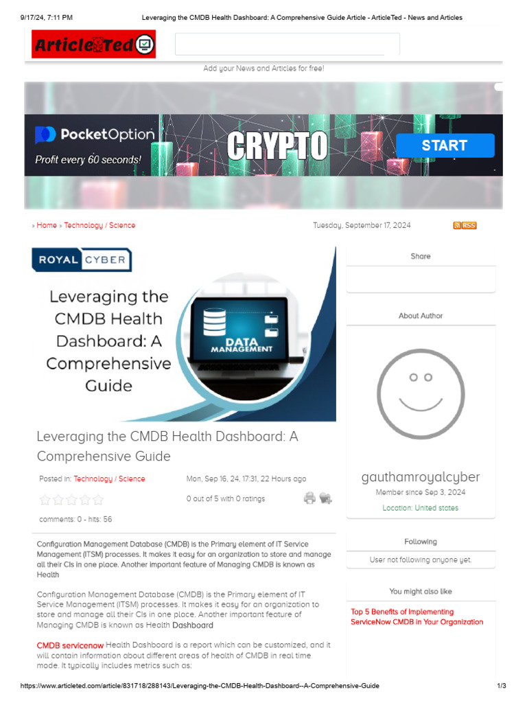 Leveraging The CMDB Health Dashboard - A Comprehensive Guide Article | PDF | Performance ...