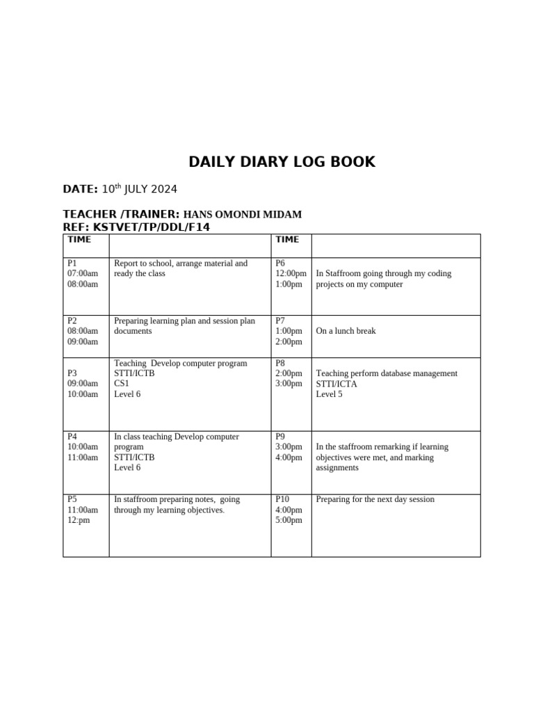 DAILY_DIARY_LOG_BOOk | PDF