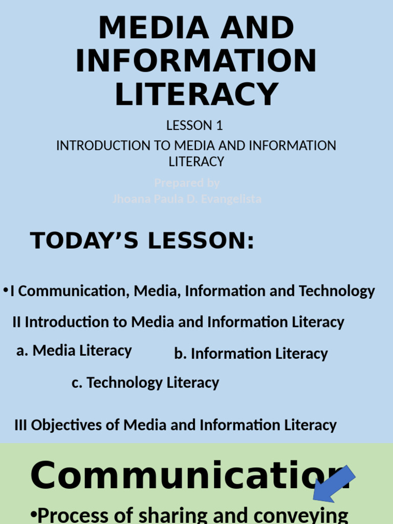 INTRODUCTION TO MEDIA AND INFORMATION LITERACY | PDF