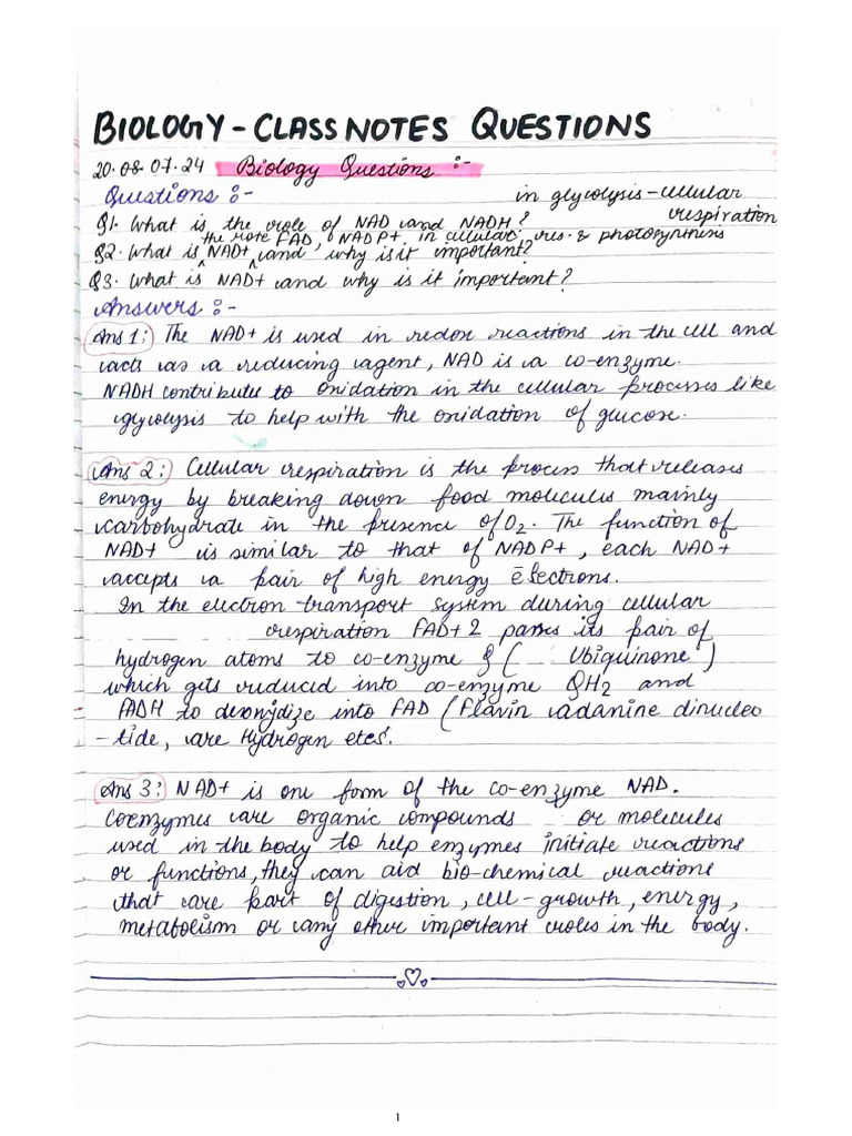 Sas Notes Xi Sci - 23 August 2024 | PDF