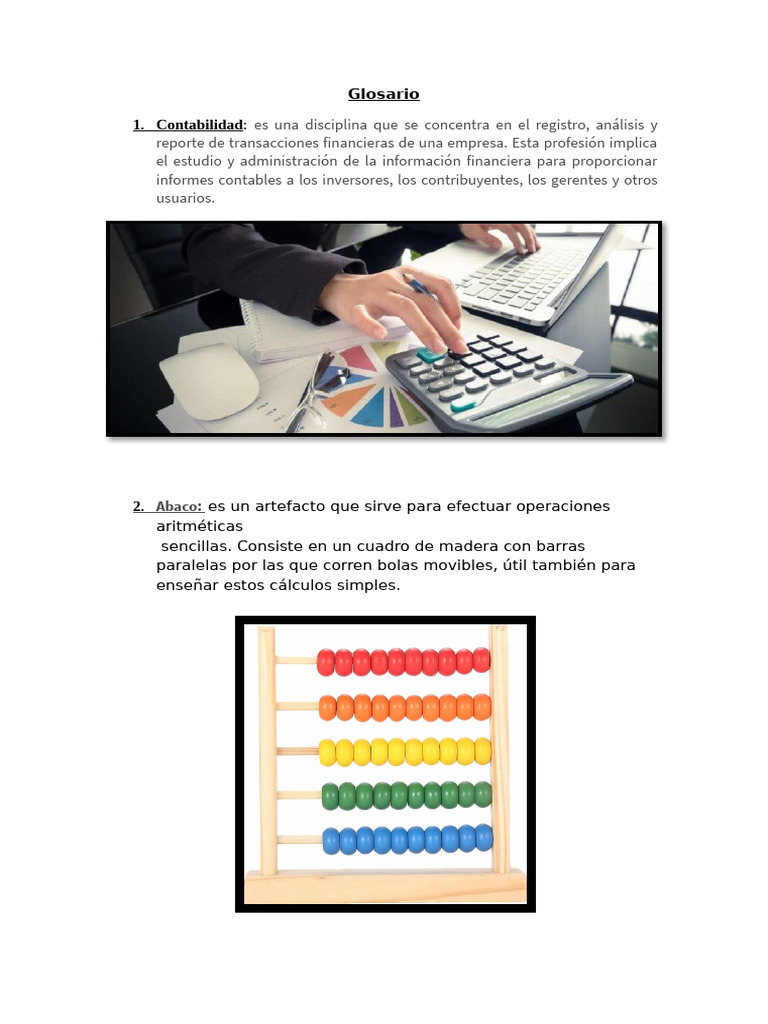 Glosario Contable Básico | PDF | Contabilidad | Finanzas y dinero