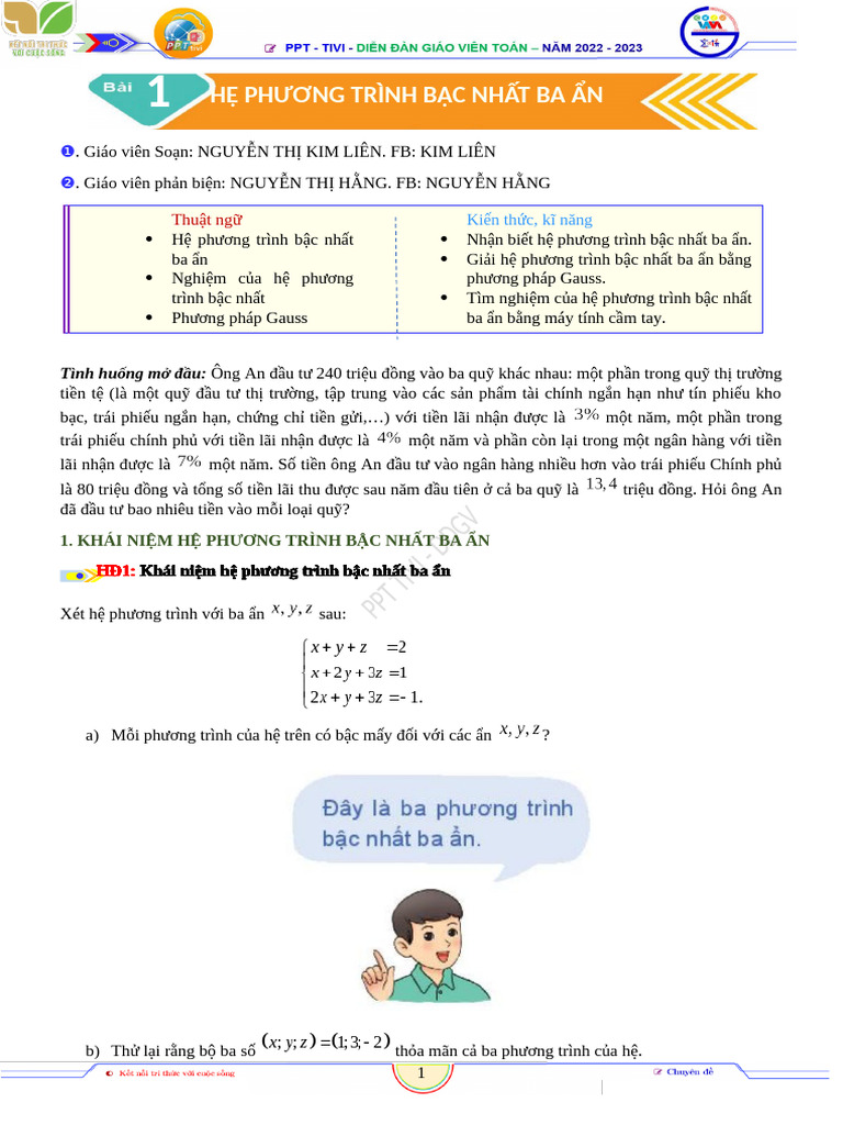 CD10 - DS10 - KNTT - C1 - B1 - HPT Bac Nhat 3 An - 2022 | PDF