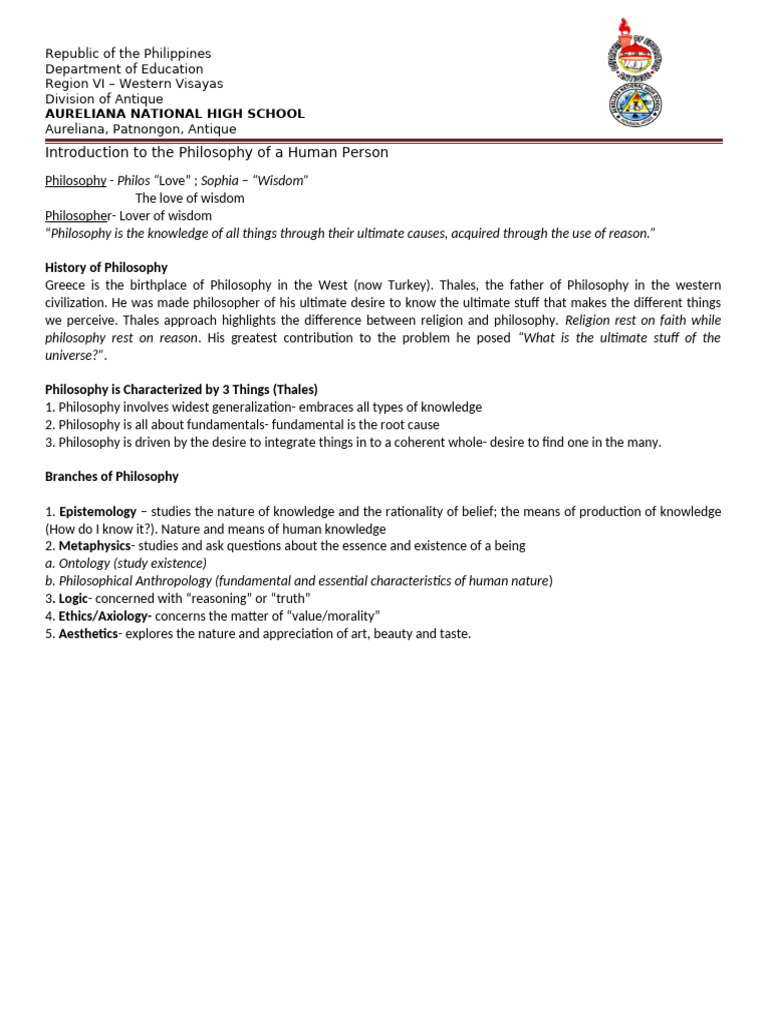 AP 10 Handouts - 094545 | PDF | Knowledge | Reason