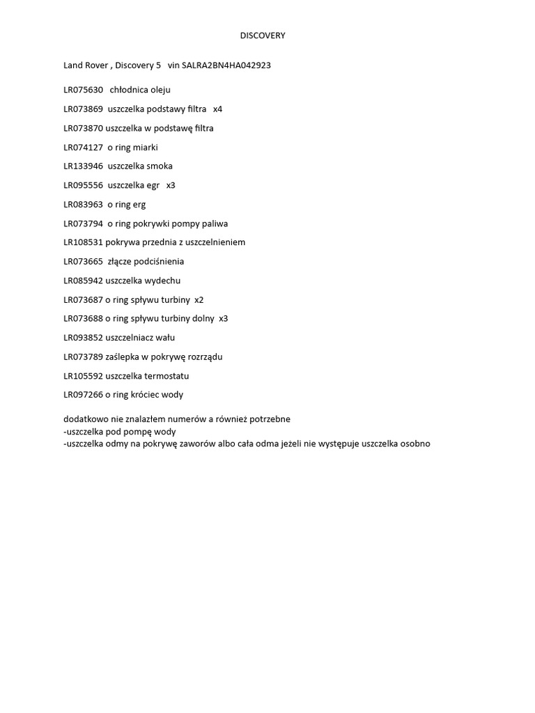 Discavery Części | PDF
