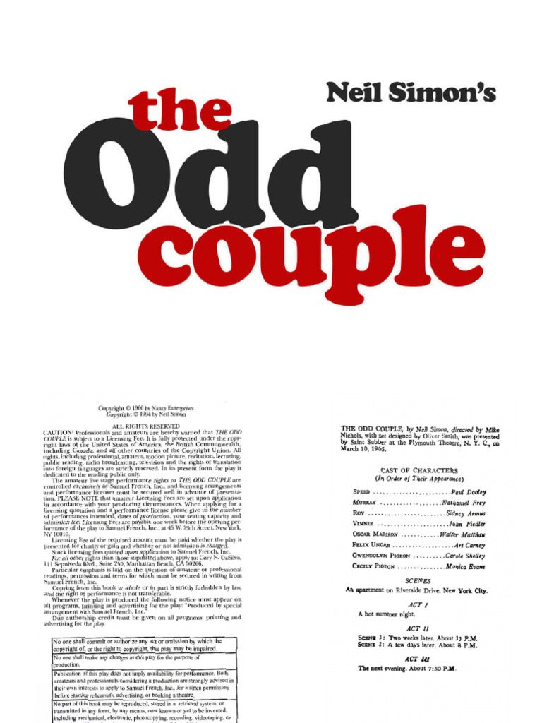 The Odd Couple | PDF