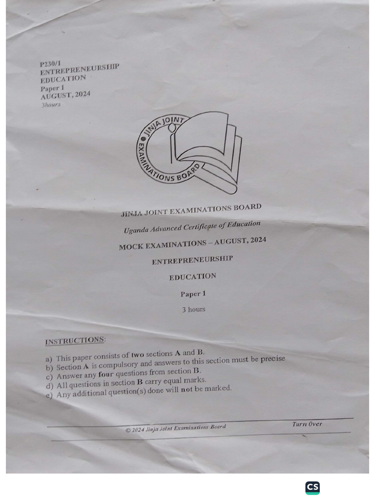 JJEB 2024 ENT 1 Guide | PDF