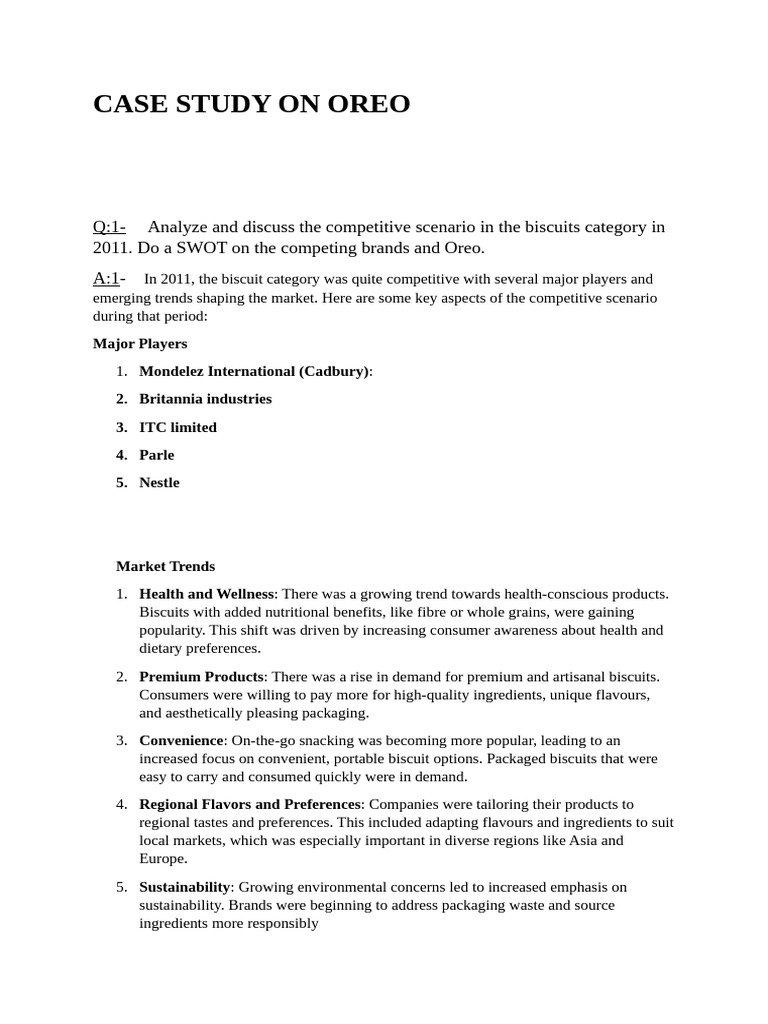 CASE STUDY ON OREO | PDF