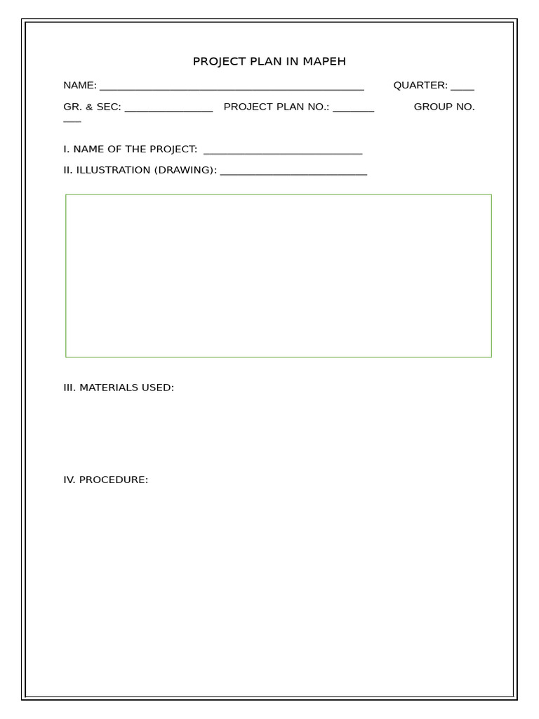 Project Plan in Mapeh | PDF