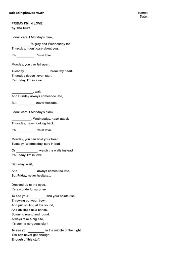 Canciones en Ingles | PDF