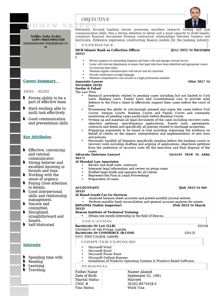 Numan Nazeer CV | PDF