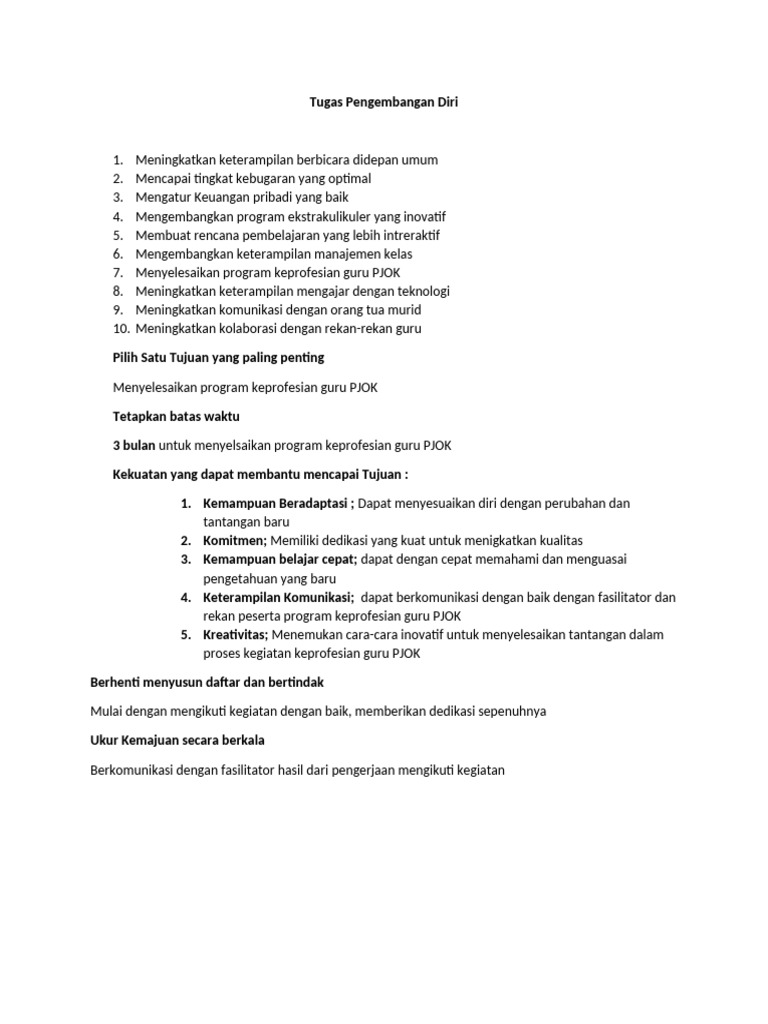 Tugas Pengembangan Diri | PDF