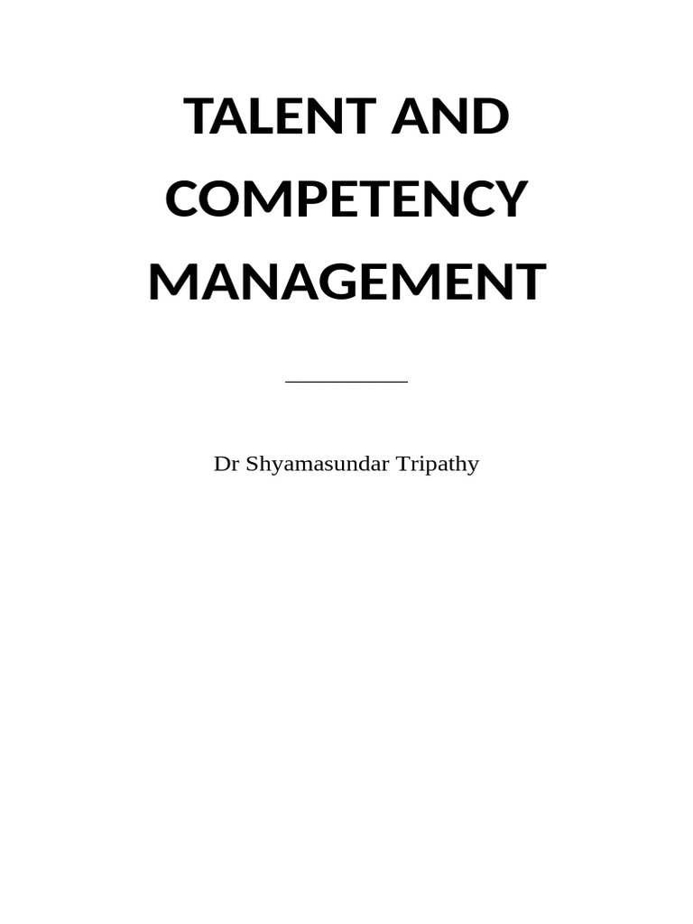 Talent and Competency Management | PDF