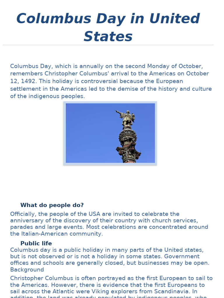 Columbus Day | PDF
