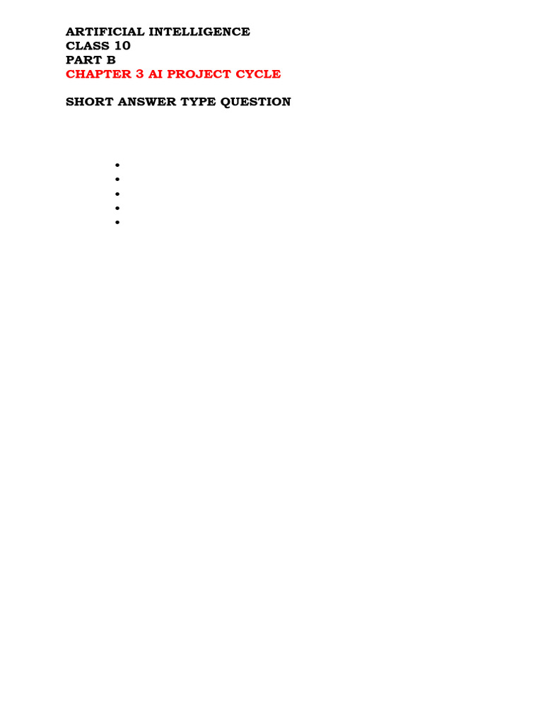 Chapter 3 Ai Project Cycle Class 10 | PDF