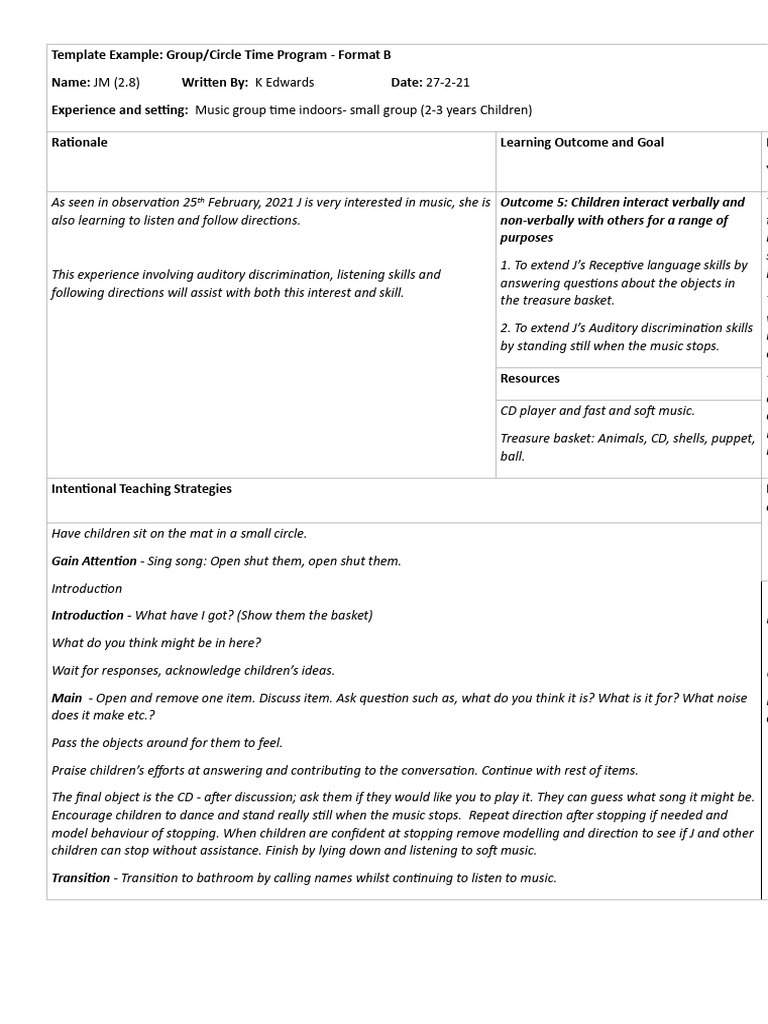 Group Planning Template | PDF