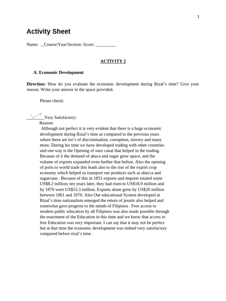 Chapter 2 Activity and Assessment | PDF