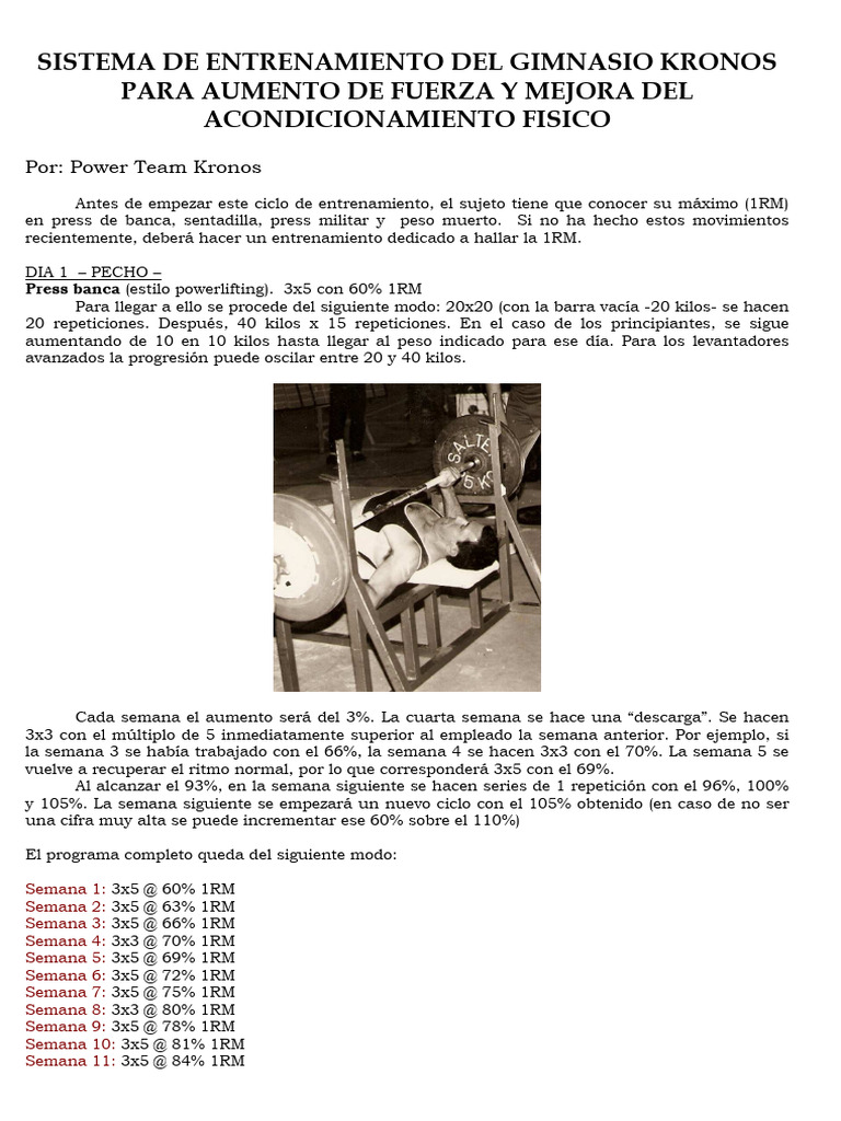 Sistema Entrenamiento Kronos | PDF