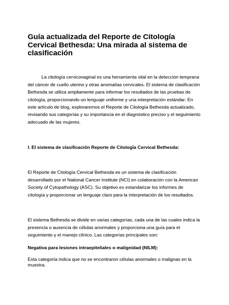 Guía de Reporte Citología | PDF