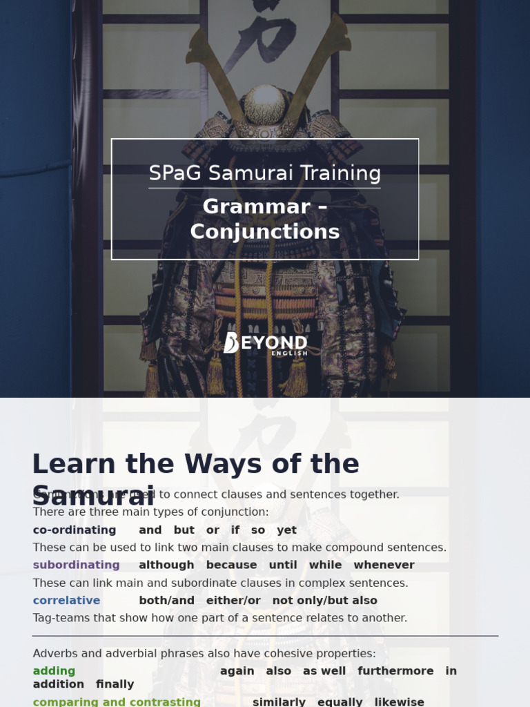 (398567) Grammar 6 Conjunctions PowerPoint | PDF