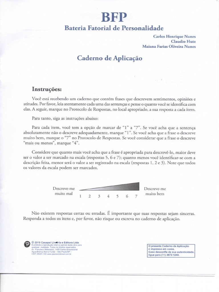 Caderno Aplicação - BFP | PDF