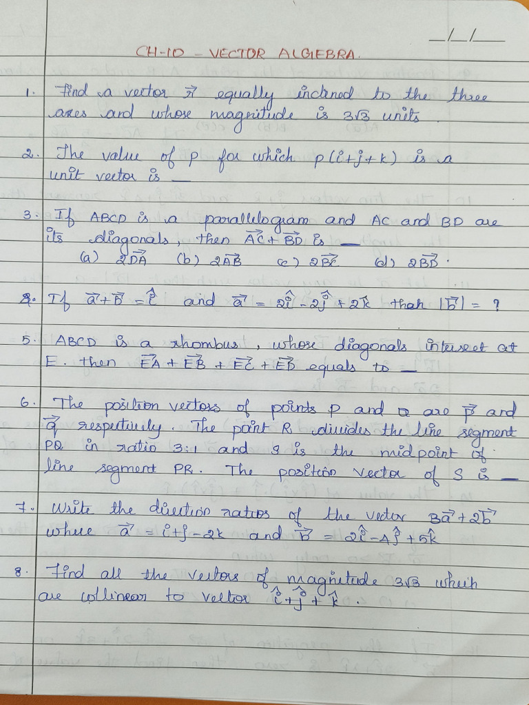 Vector Algebra PYQ | PDF