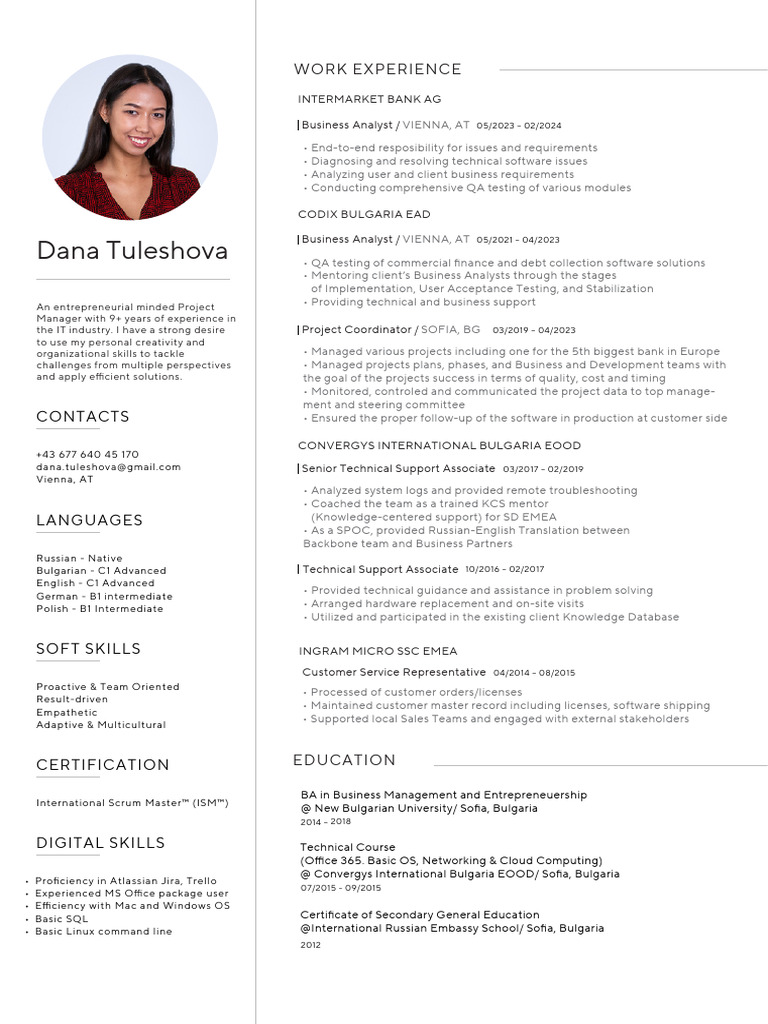 Dana Tuleshova CV | PDF